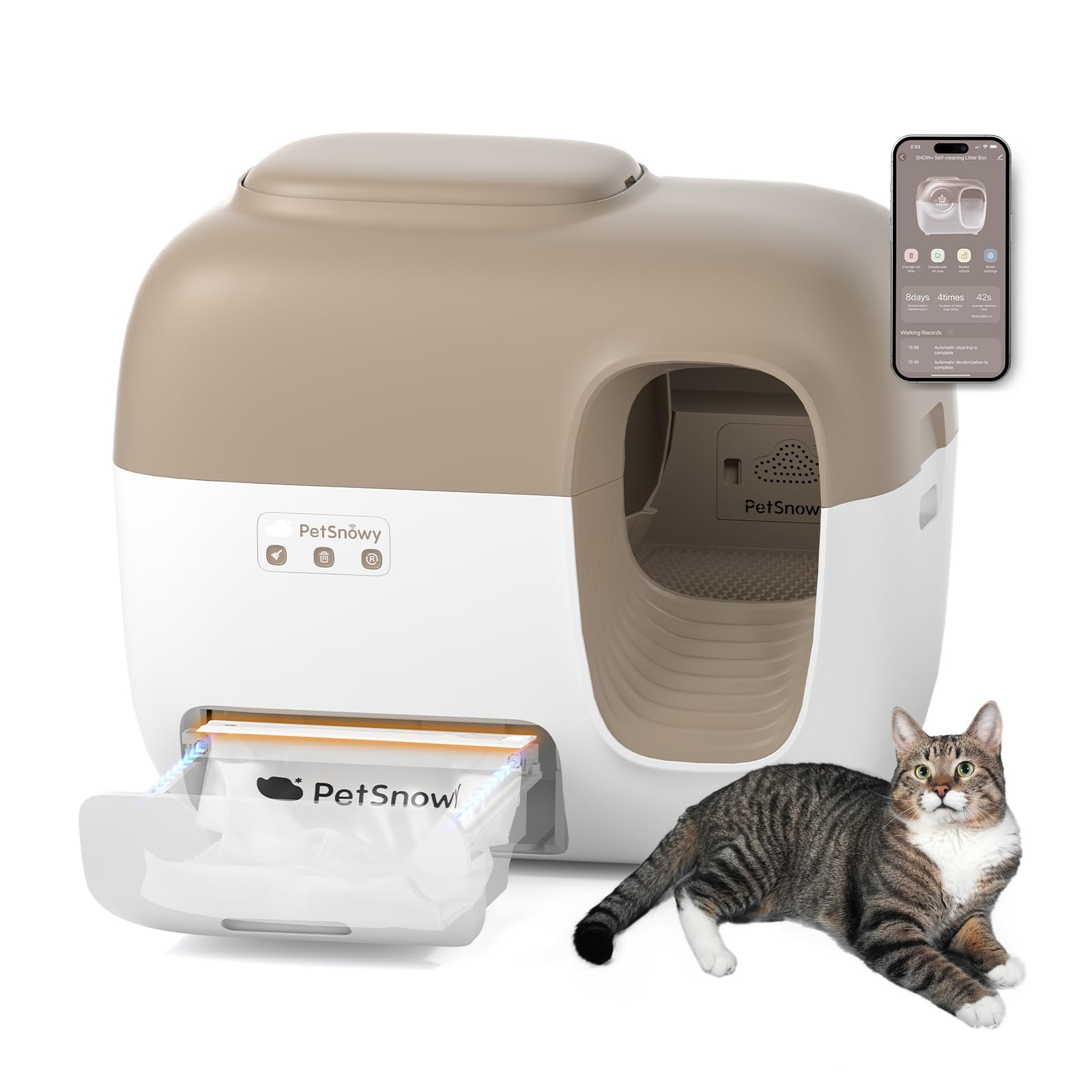Mua PetSnowy Self-Cleaning Automatic Cat Litter Box with Odor Control ...
