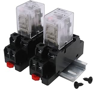 mxuteuk 2pcs JQX-13FL AC 24V Coil 8 Pin 10A DPDT LED indicator Electromagnetic Power Relay, With ...