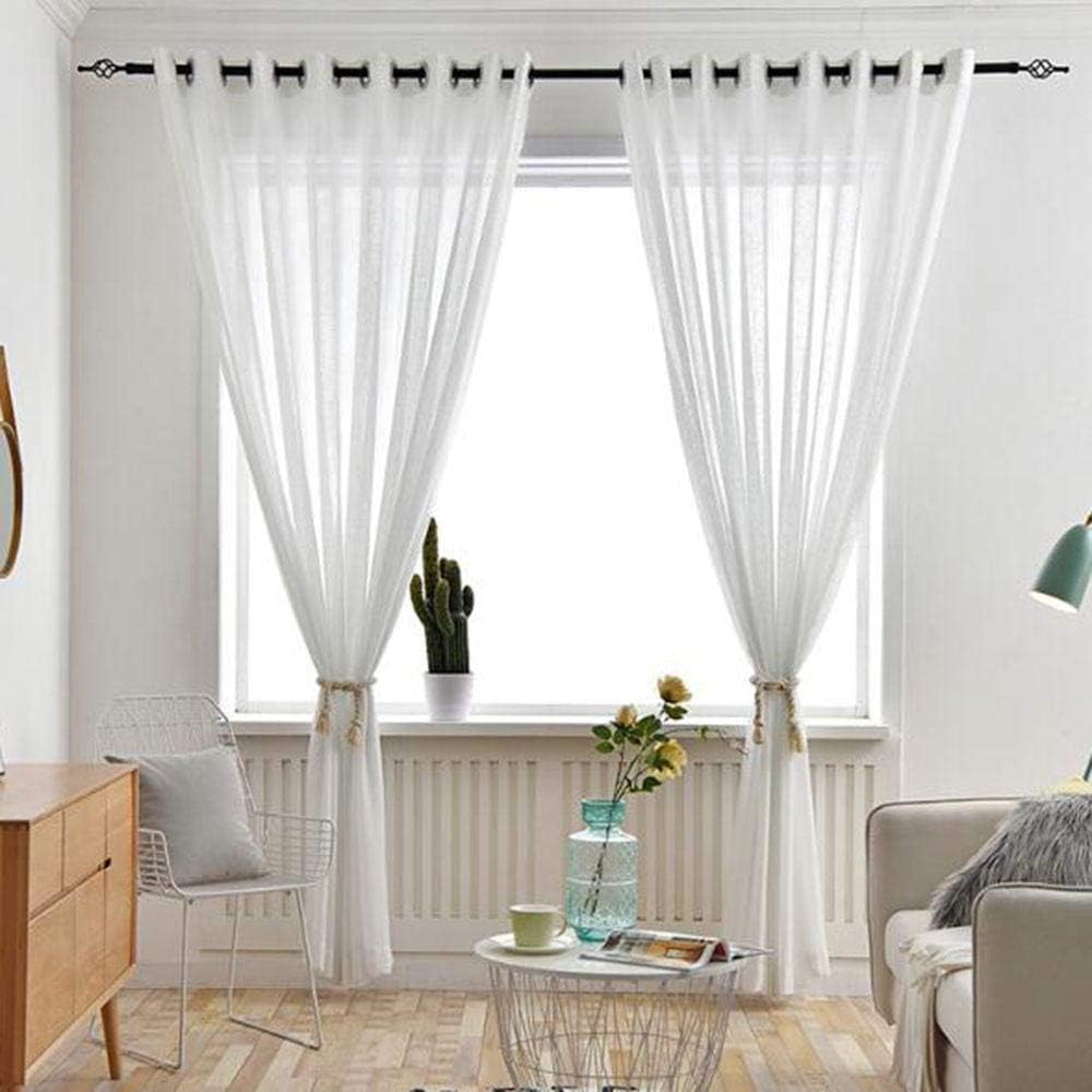 Tulle Curtains Modern Living Room Cotton Curtains Light Translucent ...