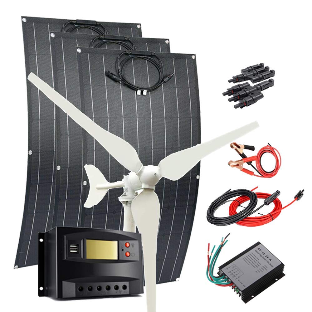 Buy 400W Wind Solar Kit Off Grid System: 100W Wind Turbine Generator ...