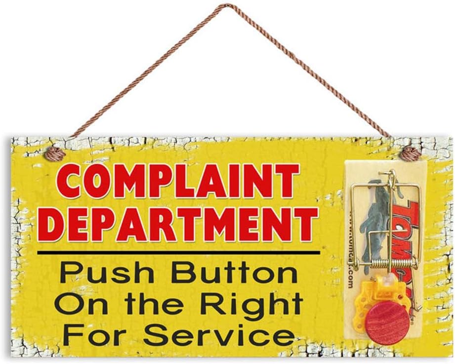 YILMEN Humorous Sign Complaint Department Signs Hanging Wall Art Home ...