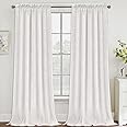 Amazon.com: FantasDecor White Curtains 84 inch Length 2 Panels Set ...