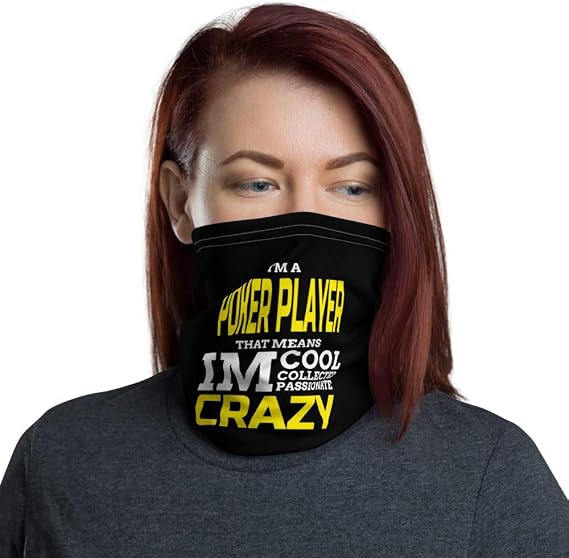 Poker Face Mask, Women Poker Neck Gaiter, Poker Player Fashion Mask ...