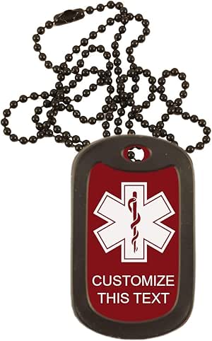 Amazon.com: Medical Alert Dog Tag Custom Engraved Medic ID Military Dog ...