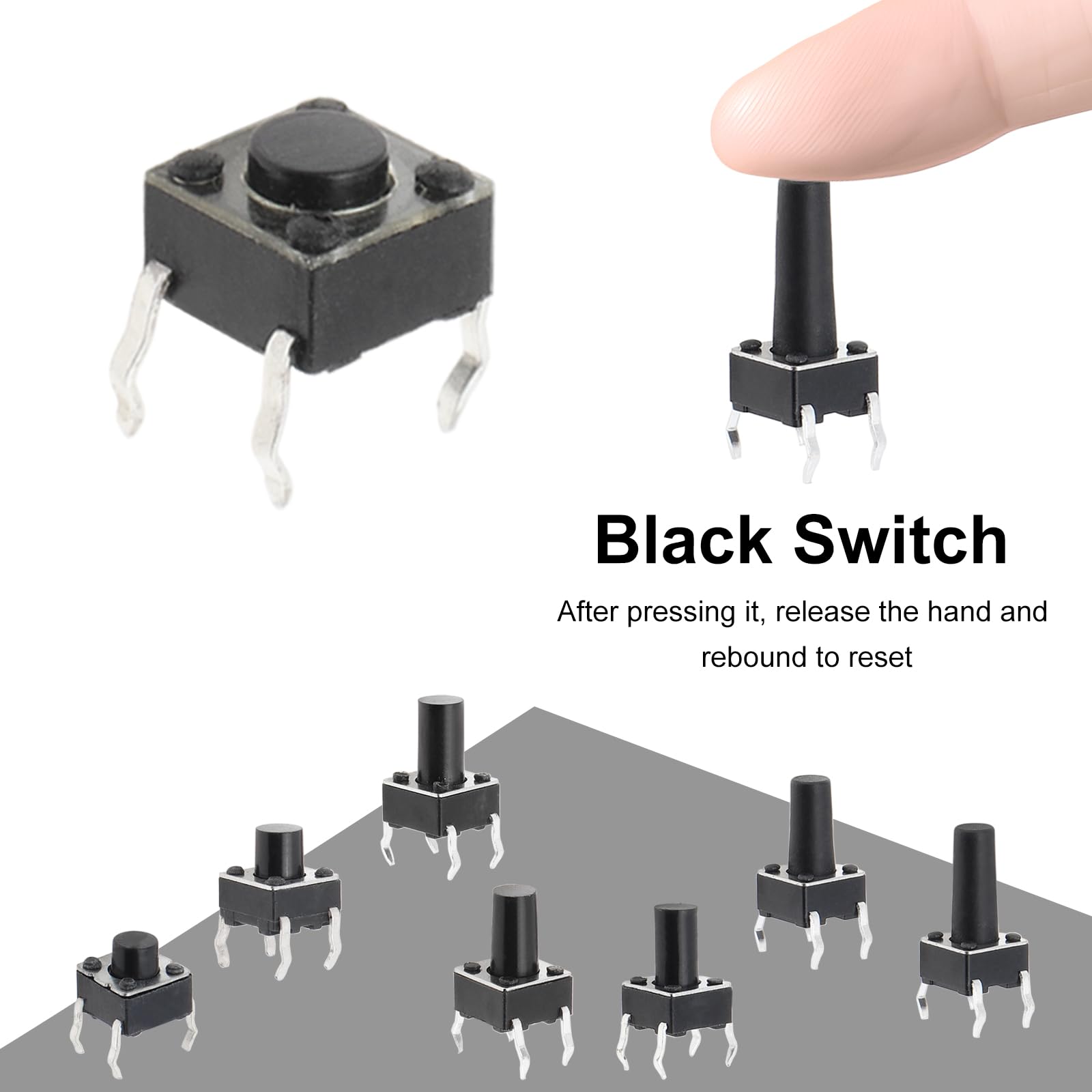 Mua Tact Switch Tactile Push Button Micro Momentary Switch 10 Values 6x6 mm 4 pin 180Pcs Kit ...