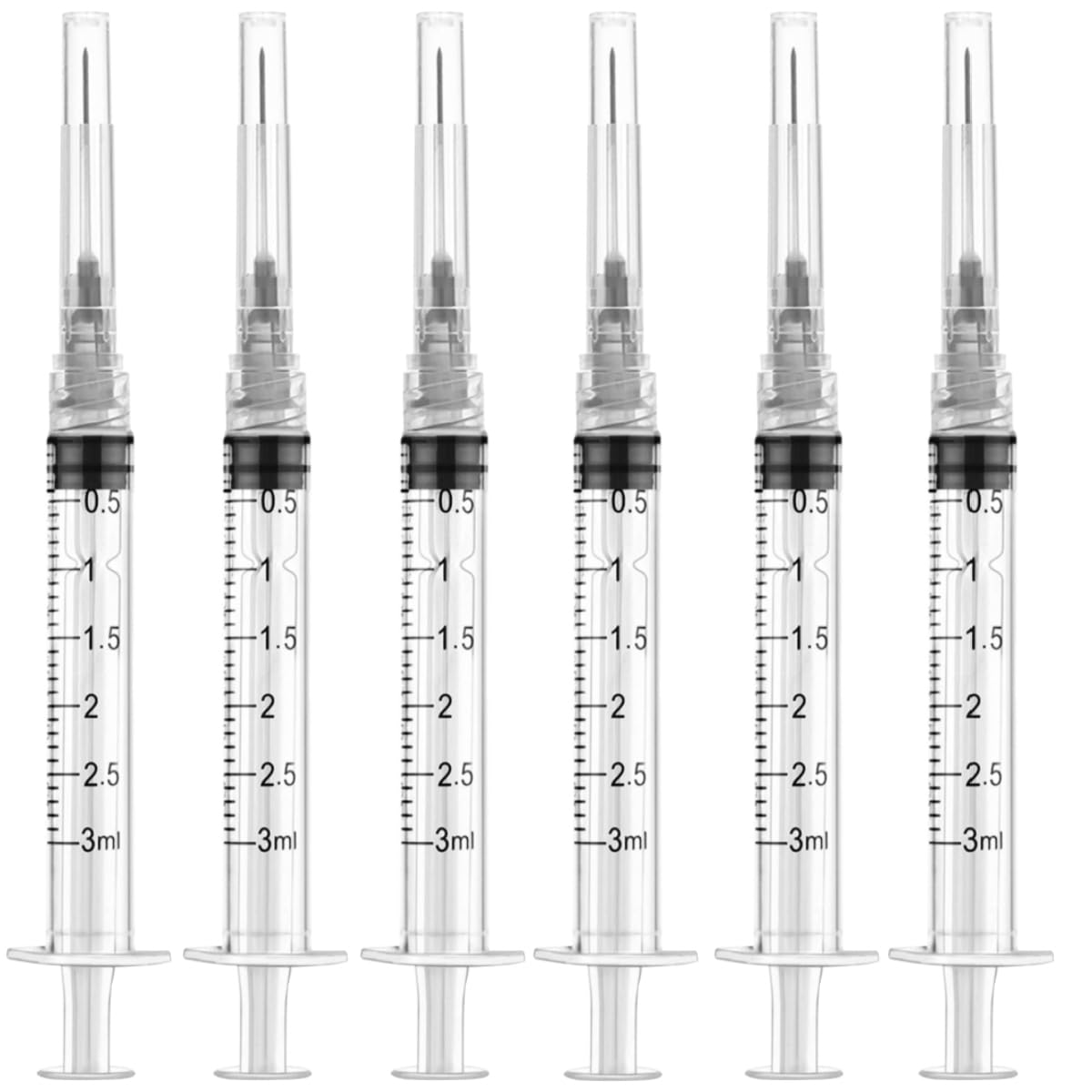 50 Pack 3ml 22Gauge - 1 Inch Luer Lock Lab Sample Measuring Tool ...