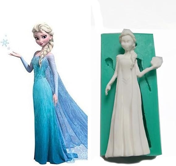 Longzang Frozen 3d Elsa Art Deco Silicone Mold Sugar Craft DIY Gumpaste ...