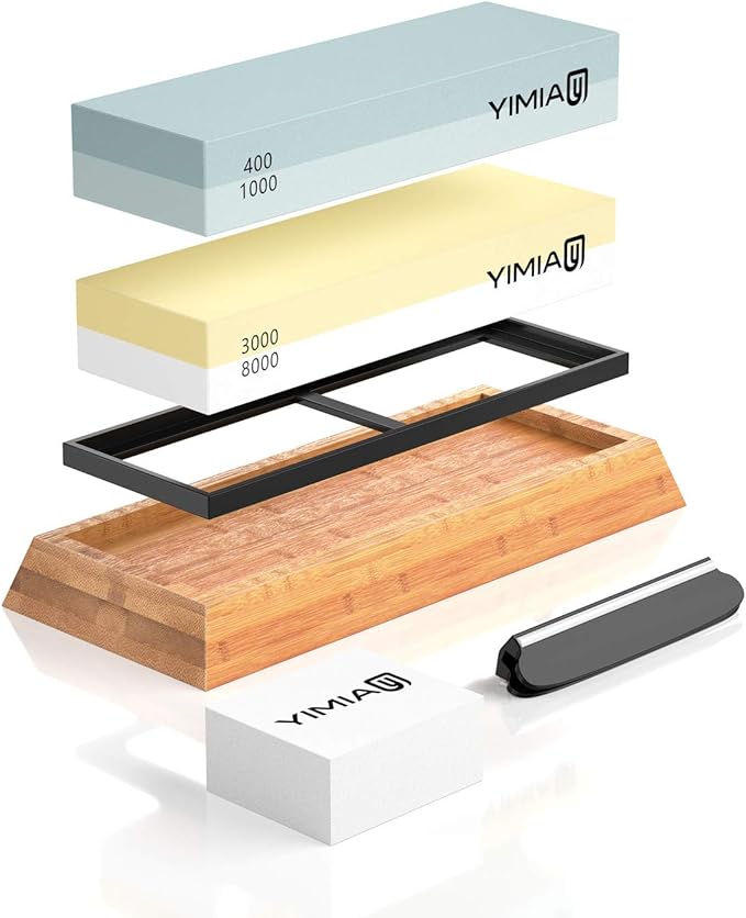 Aiguiser Pierre, YIMIA 2 en 1 Pierre à Aiguiser Grians 400/1000 3000/8000 - Pierre à Aplatiret ...