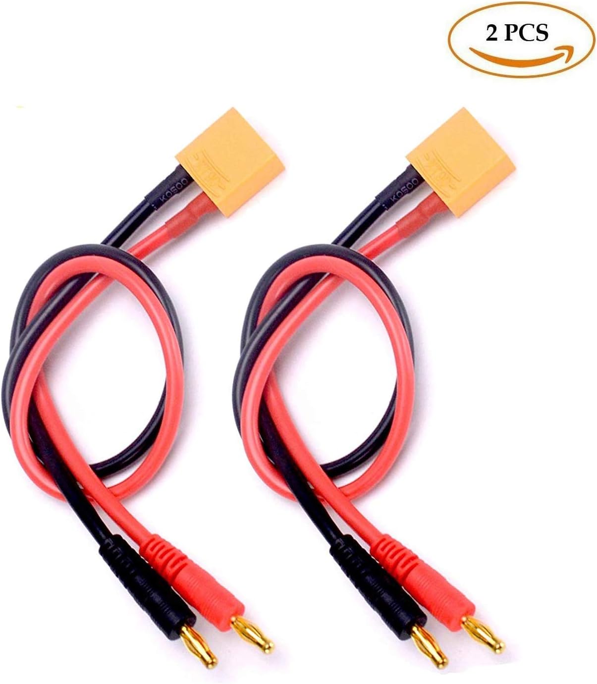 Amazon.com: FLY RC 2 Pack XT90 Charging Cable XT90 to 4.0mm Banana Connector Adapter Charger ...