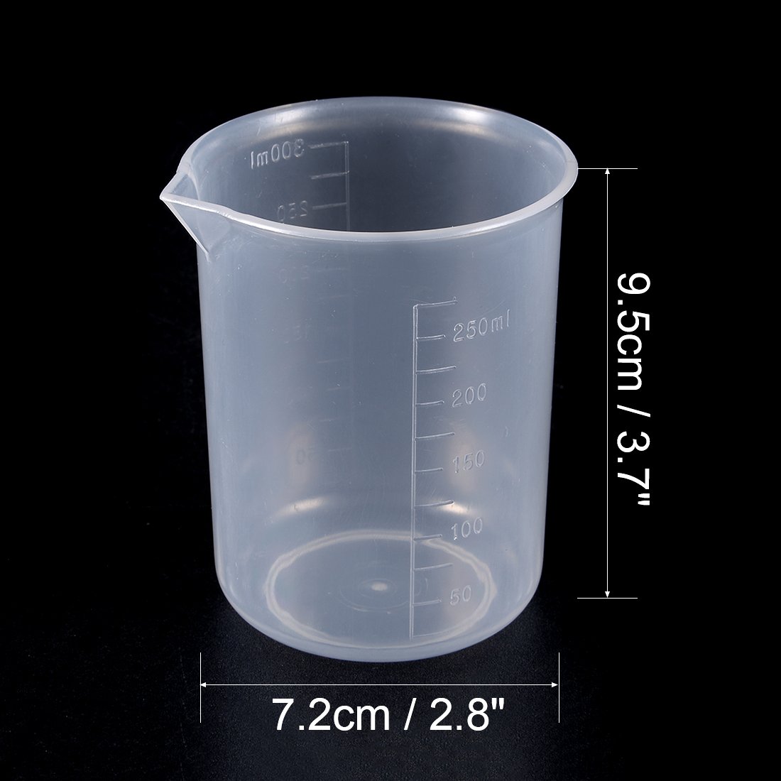 sourcing map Measuring Cup 250ml PP Plastic Graduated Beaker ...
