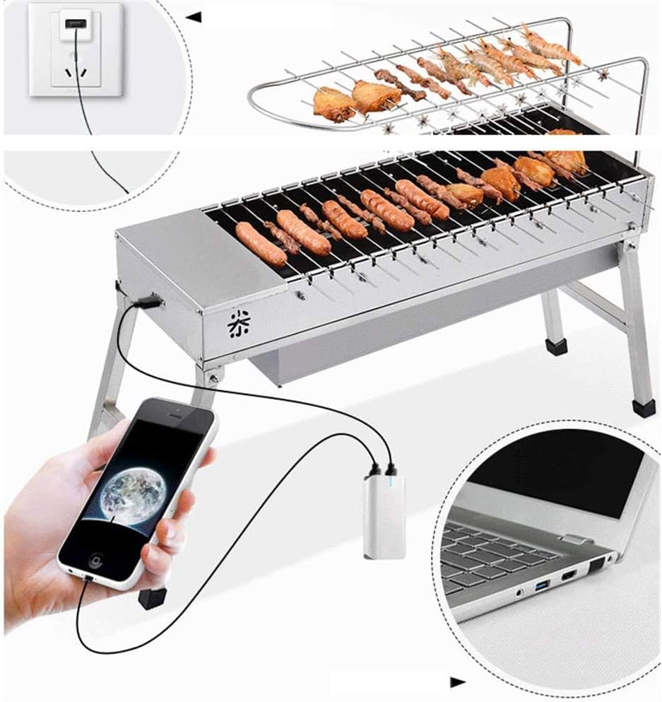 Review Electric Rotating Grill with USB Interface, Portable Stainless ...