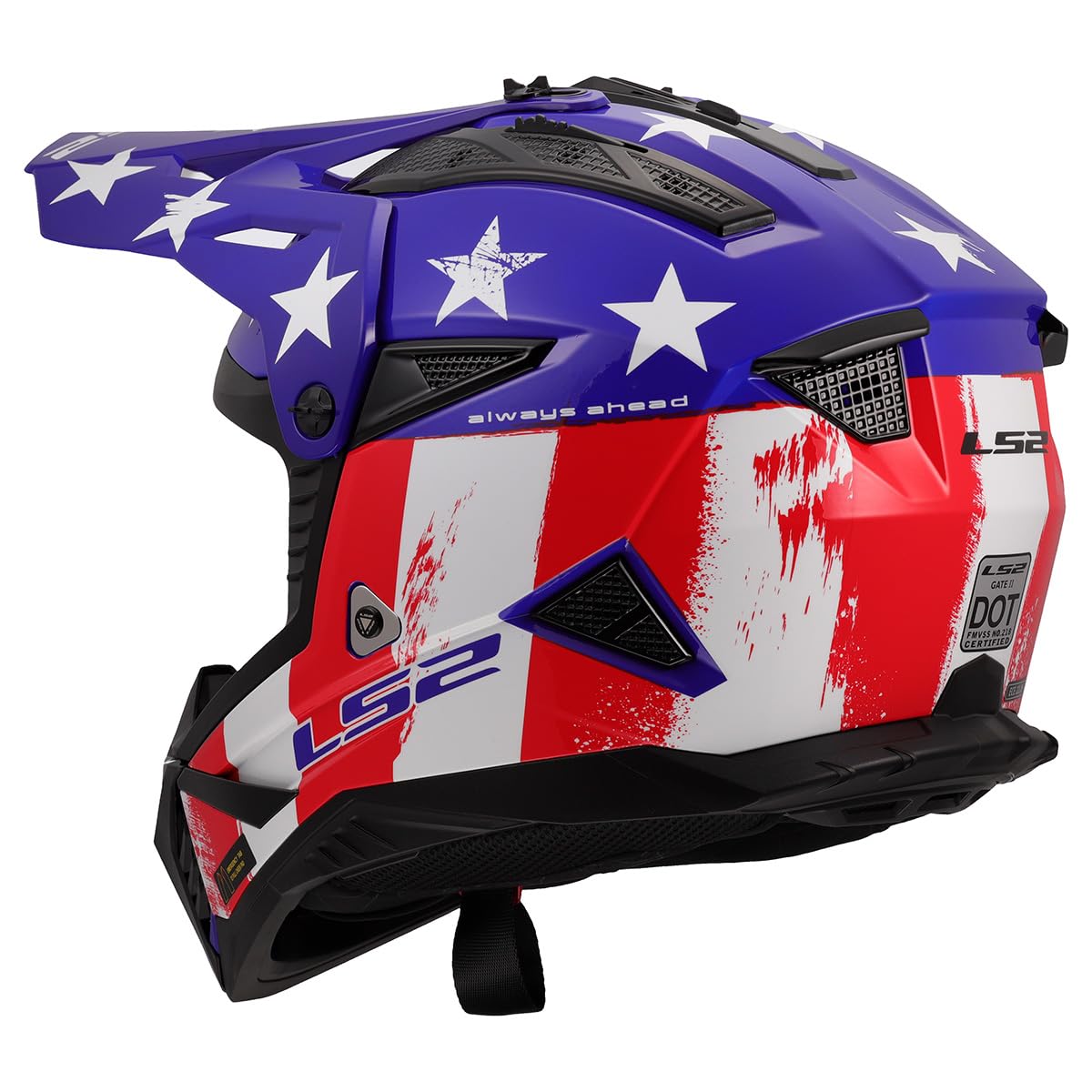 LS2 Helmets Gate II Full Face MX Motorcycle Helmet (Gloss Battle Scar ...