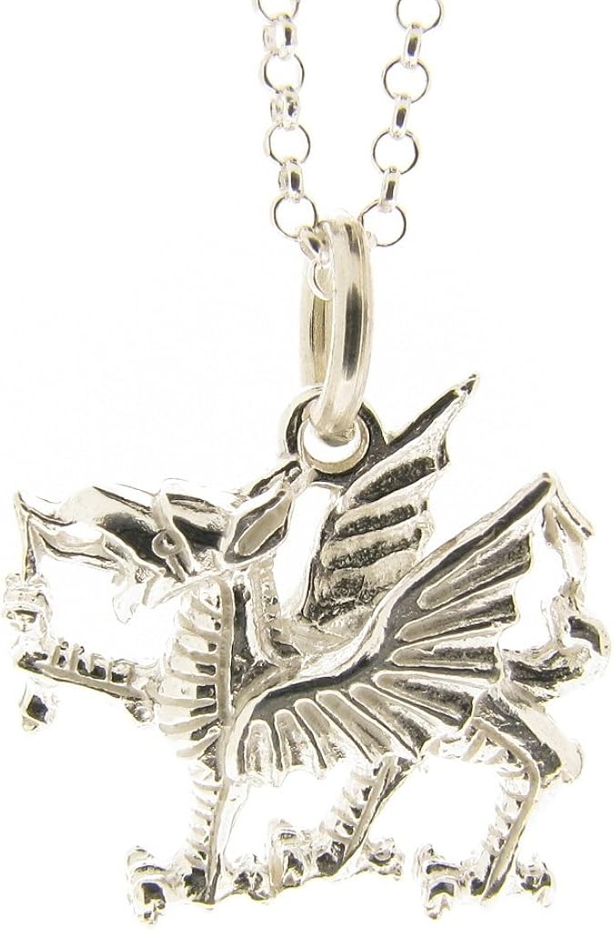 Sterling Silver Welsh Dragon Pendant - Made in the UK: Amazon.co.uk ...