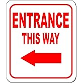 Amazon.com : ENTRANCE THIS WAY DIRECTIONAL RIGHT ARROW RED Aluminum ...