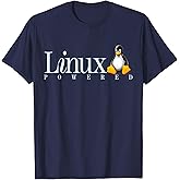 Amazon.com: Linux Os T-Shirt Powered by Linux Penguin Tee-Shirt T-Shirt ...