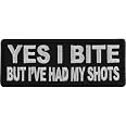 Amazon.com: Yes I Do Bite Patch - 3x1.75 inch. Embroidered Iron on Patch