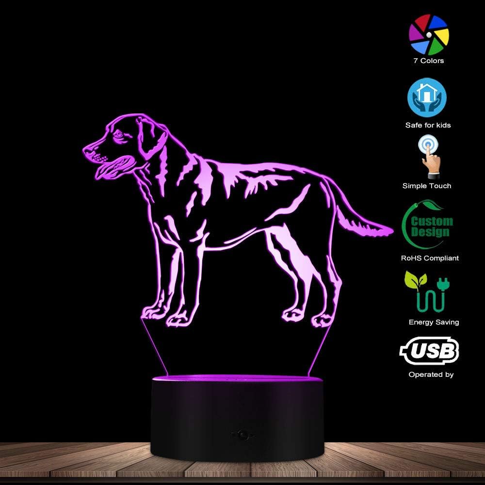 3D Labrador Retriever Dog Shape Design LED Night Light Puppy Table Lamp ...