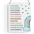 Amazon.com: Motivational Boho Kids Room Decor Wood Sign Affirmations Wall Art, Inspirational ...