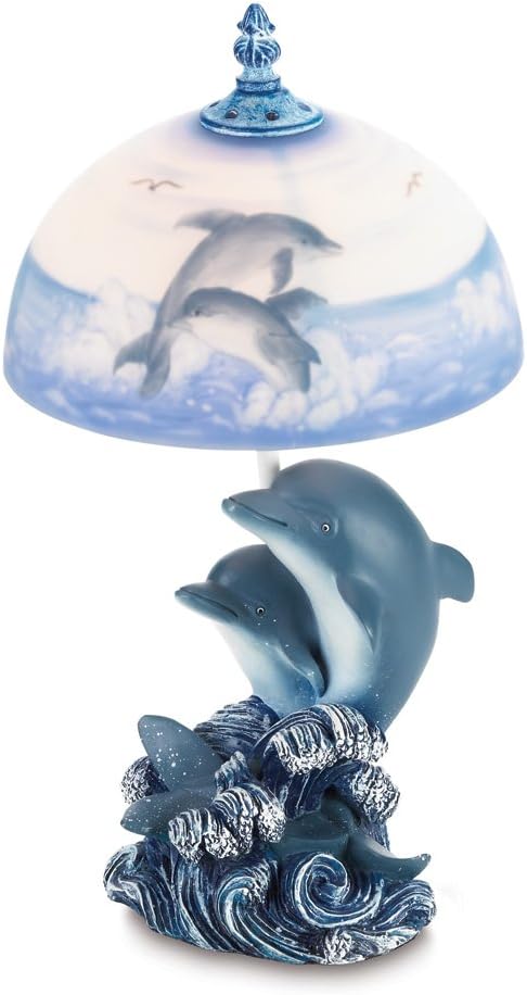 Gallery of Light Dancing Dolphins Dolphin Table Lamp Frosted Glass ...