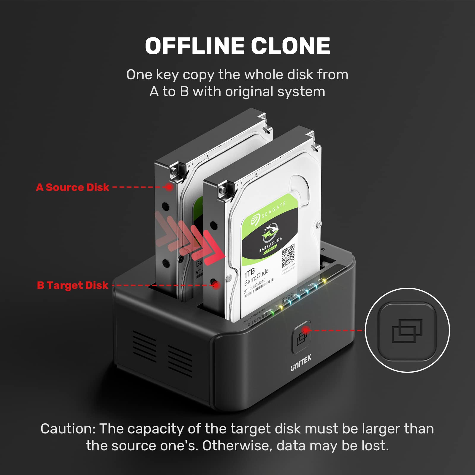 Unitek Aluminum Dual Bay External Hard Drive Docking Station at Richard ...