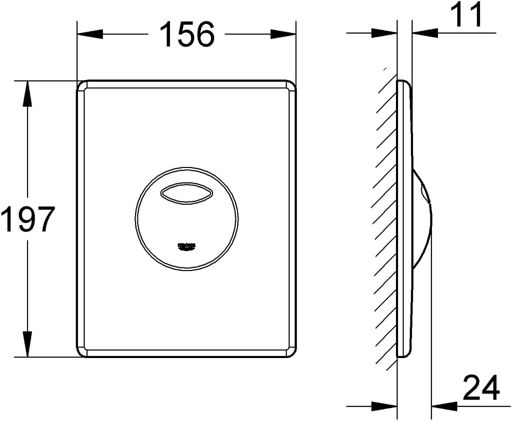 GROHE 38862000 | Skate WC Wall Plate – BigaMart