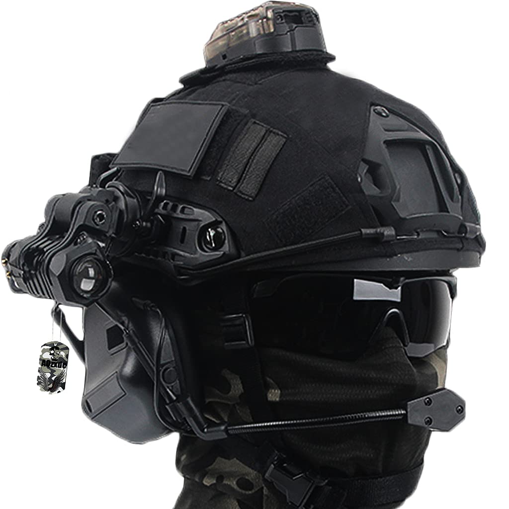 AQzxdc Airsoft Helmet Set, Wiht Tactical Headset & Goggles & NVG Mount & Telescope Model ...