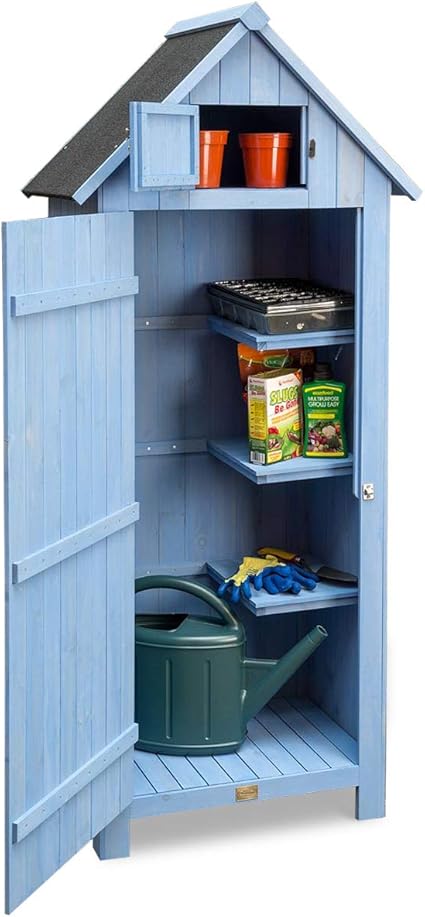 CHRISTOW Small Garden Shed, Tall Slim Wooden Outdoor Storage Shed ...