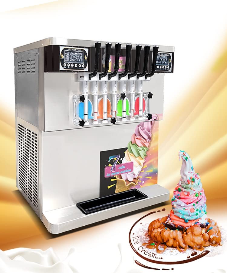 Kolice commercial ETL heavy duty countertop 7 flavors soft serve ice ...