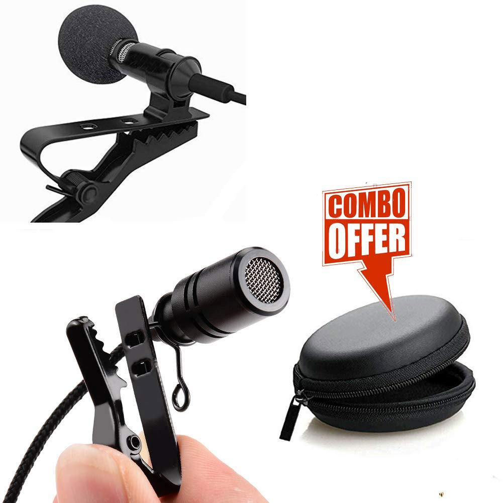 frocel Lavalier Lapel Coller Microphone Kit with Voice Recording Filter ...