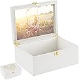 Amazon.com: Larger Wooden Memory Keepsake Boxes With Hinged Lids and a ...
