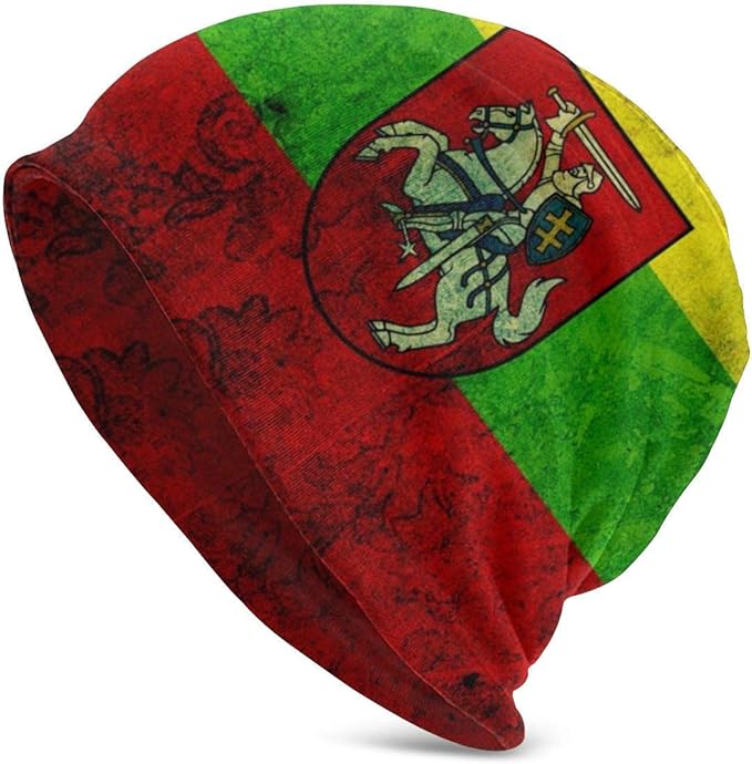 Mens Womens Knit Beanies Hats Striped Lithuania Flag Adult Warm Winter ...