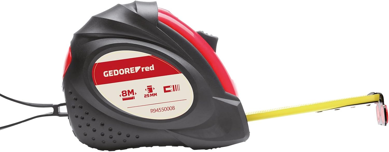 GEDORE red Tape measure, Roller tape measure, 8 m, Accuracy class II ...