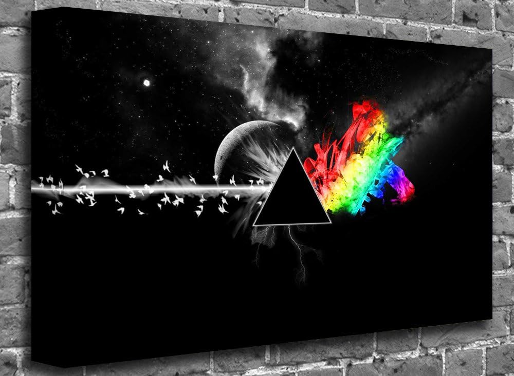 Modern Art Pink Floyd Abstract Design Canvas Print (FRAMED CANVAS) Size ...