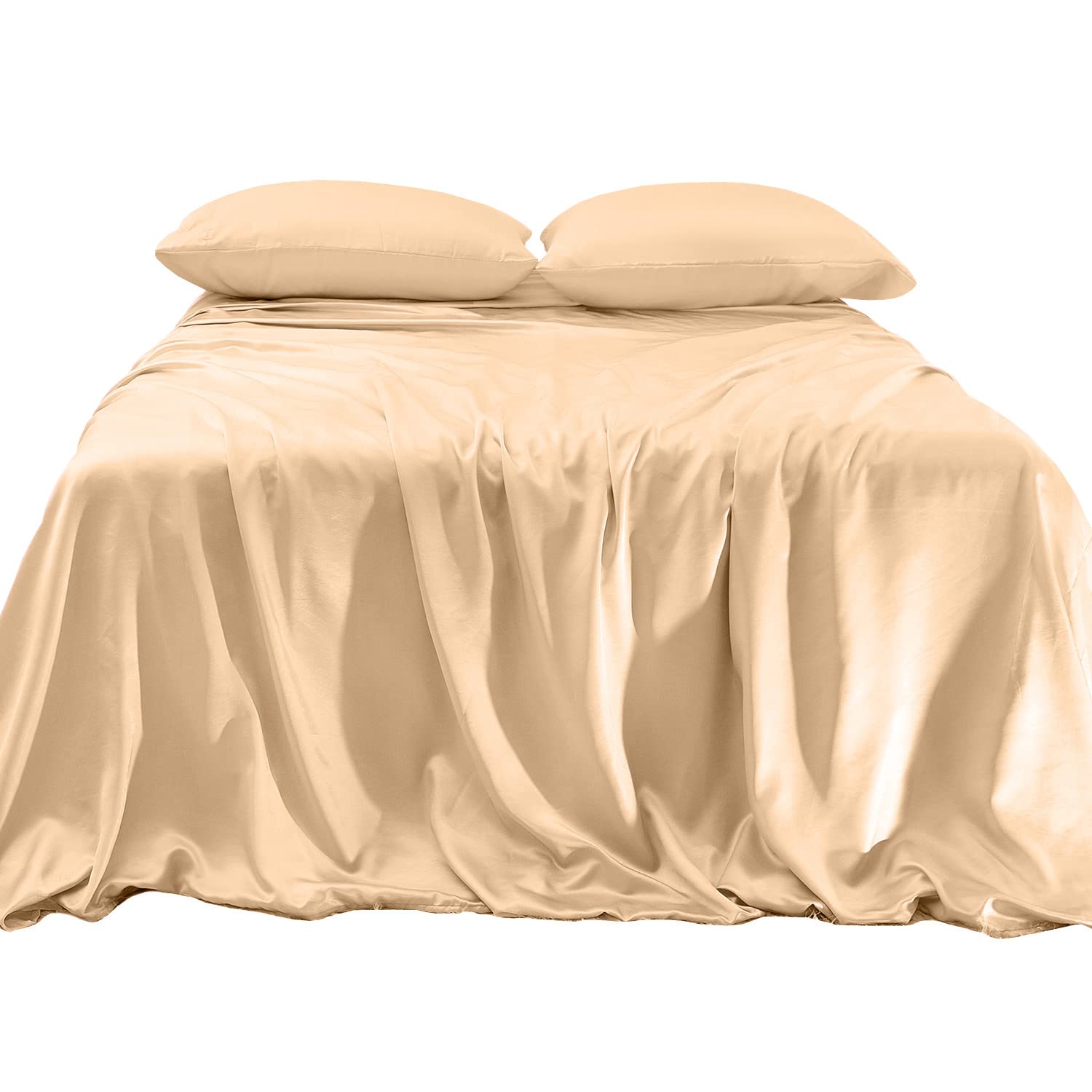 Elegant Comfort Luxurious 4-Piece Silky Satin Sheet Set Skin And Hair ...