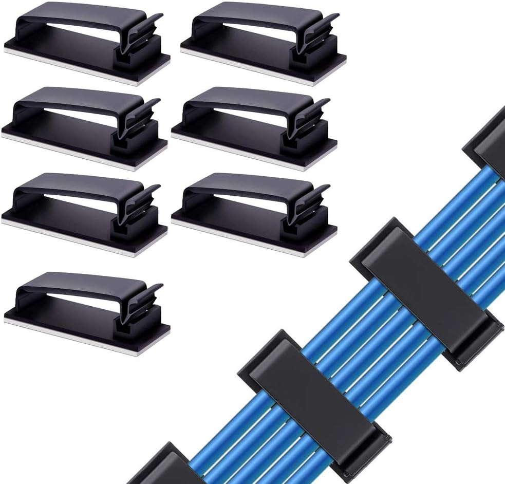 30 Packs Cable Management Clips, Wire Clamps with Strong Adhesive Pad ...
