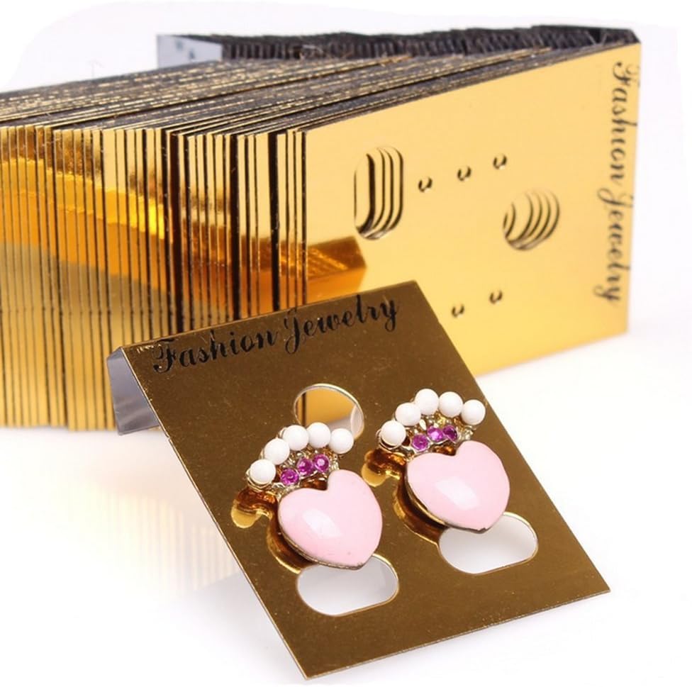 Amazon.com: 200pcs Plastic Jewelry Earring Display Cards Ear Stud ...