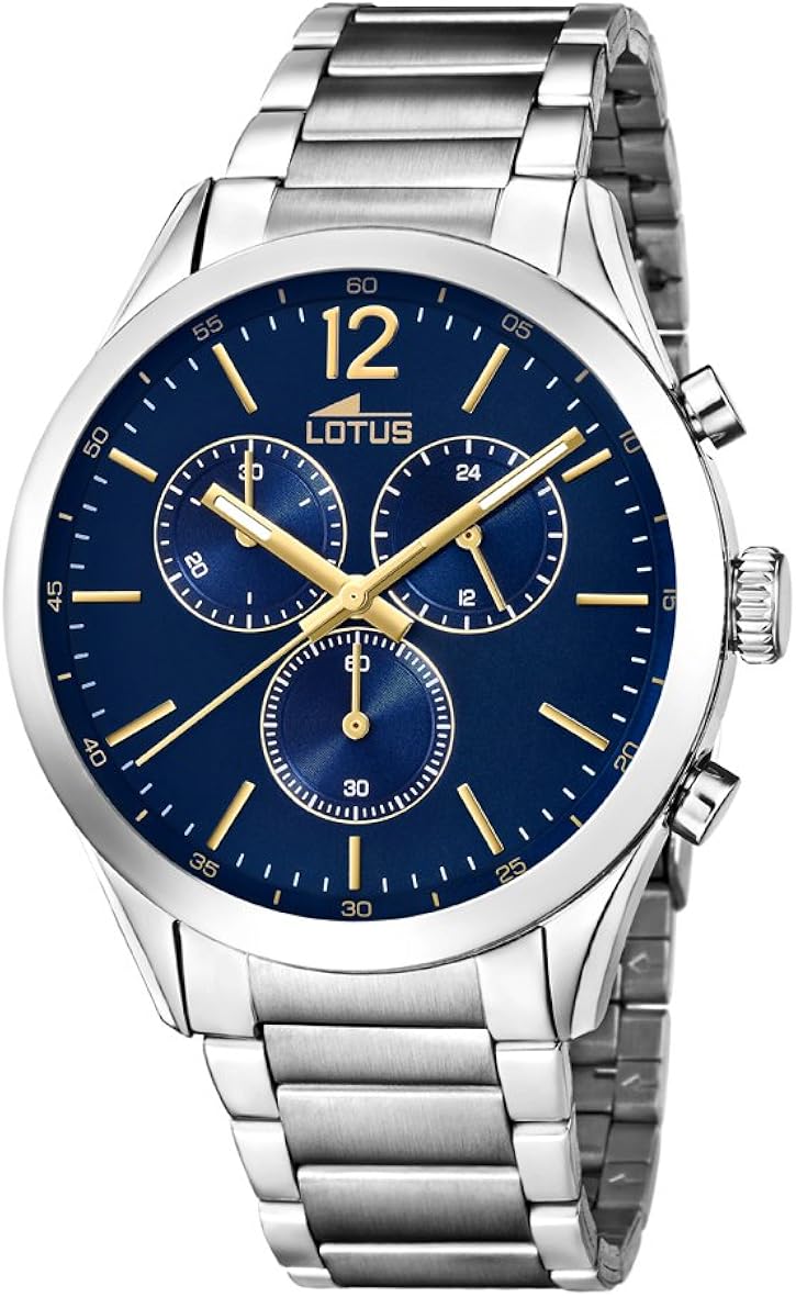 Lotus Watches Homme Chronographe Quartz Montre avec Bracelet en Acier ...