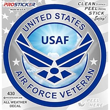 Amazon.com: United States Air Force Veteran Logo Car Decal US Military ...