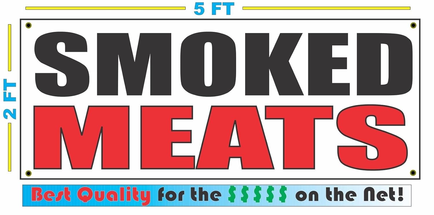 Amazon.com: Smoked Meats 2x5 Banner Sign Barbecue BBQ: Toys & Games