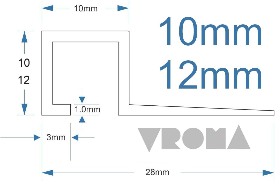 Building Supplies 10mm 10 x Tile Trim Box Shape Vroma Bushed Black ...
