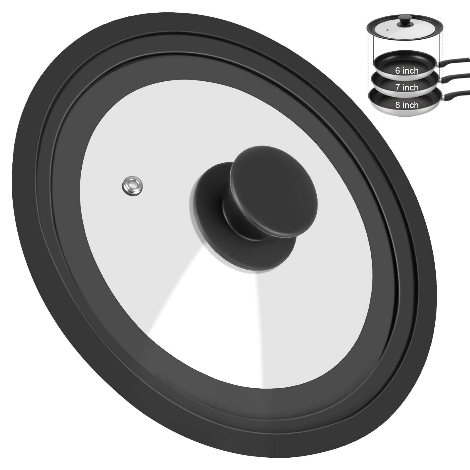 **READ NOTES** Universal Lid for Pots Pans and Skillets, Pan Cover Fit ...