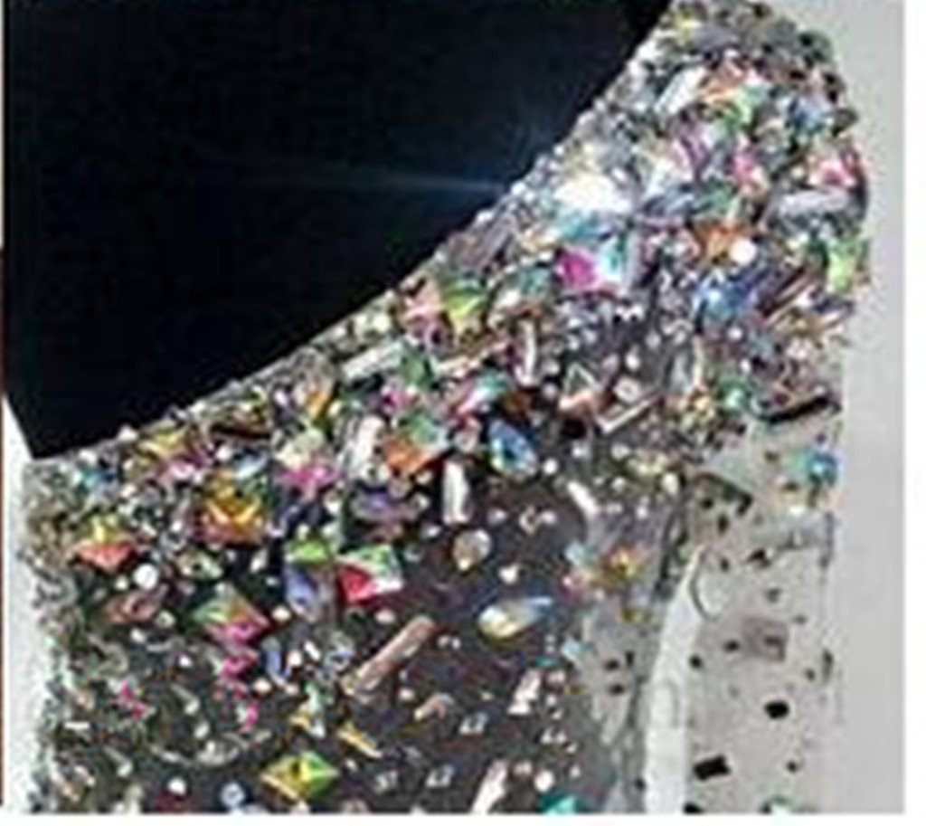 Snow Lotus Women's One Shoulder Sequins Diamond Trailing Ball Gown