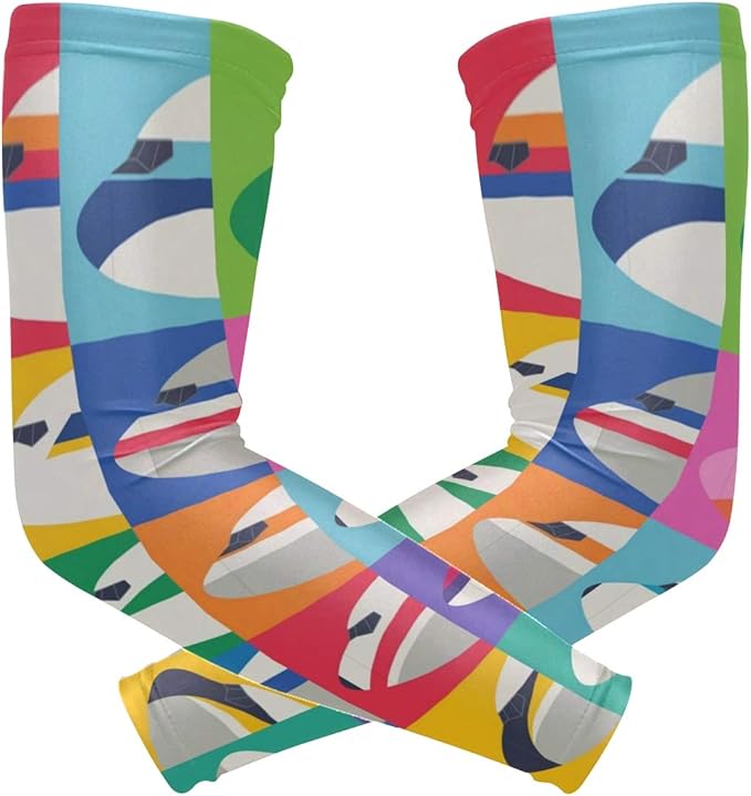Amazon.com: Arm Sleeves with Retro Airline Aircraft Print, UV Cooling ...