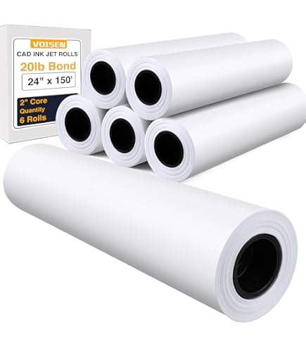 Inkjet 20 Lb ACYPAPER 8 Rolls - 24x150 Ft CAD Paper For Wide Format ...