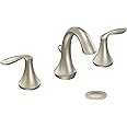 Amazon.com: Moen Eva Brushed Nickel Two-Handle High-Arc Widespread Bathroom Faucet, Bathroom ...