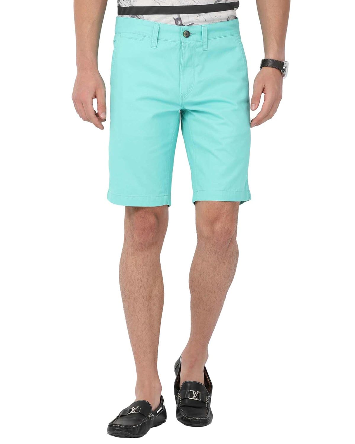 Buy Slub Cyan Men's Shorts at Amazon.in