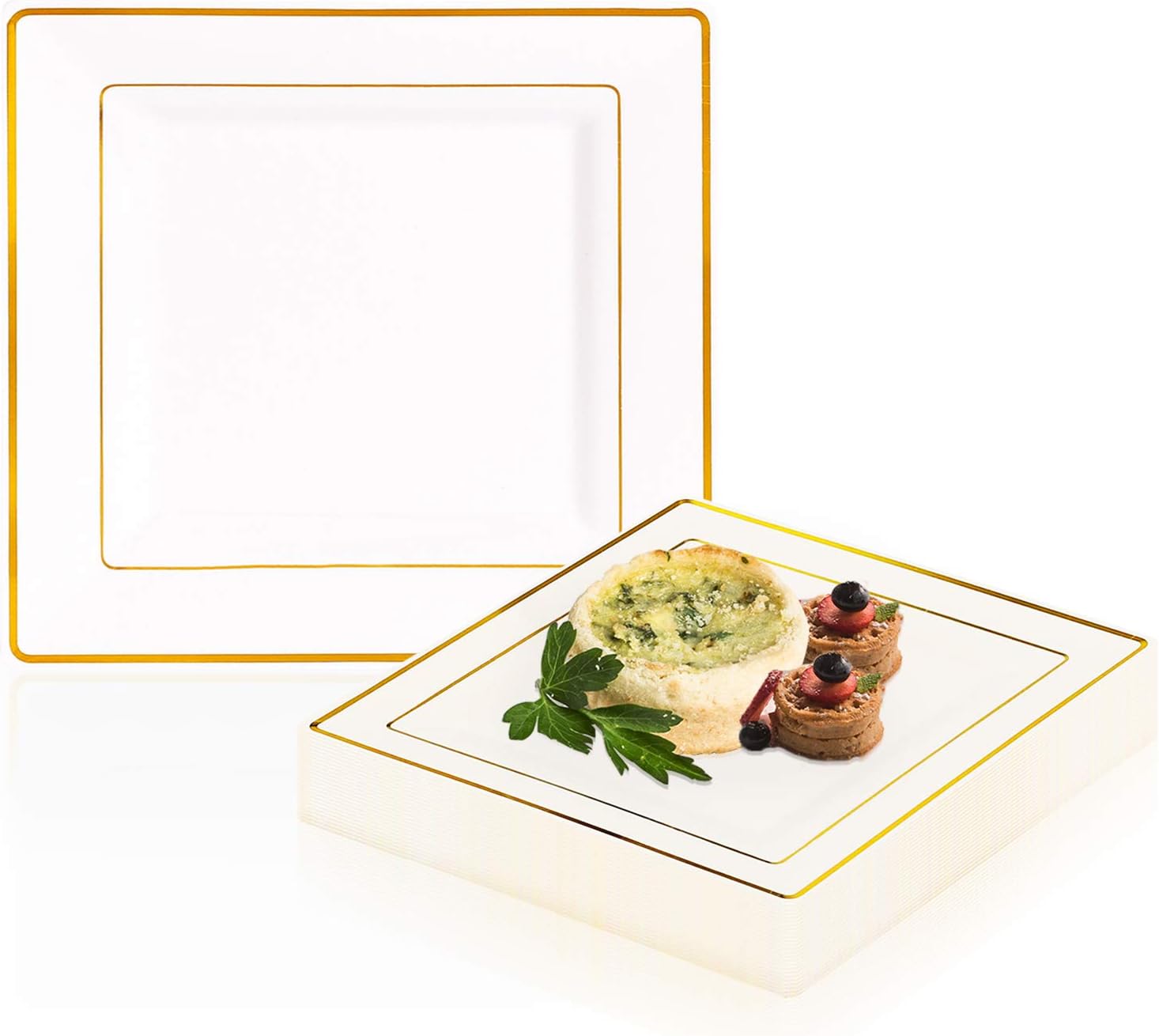 Amazon.com: Elegant Disposable Plastic Dinner 120 Plates - Heavy Duty ...