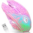 Amazon.com: VersionTECH. Wireless Gaming Mouse, Rechargeable Computer Mouse Mice with Colorful ...
