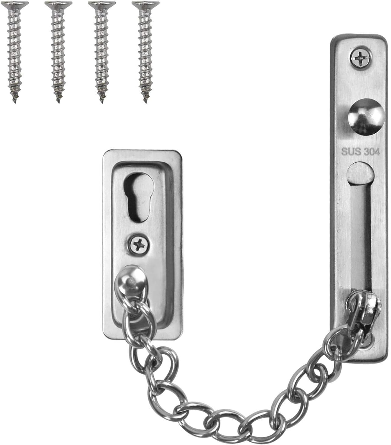 Security Door Chains Stainless Steel Door Chain Heavy Duty Latch Lock ...