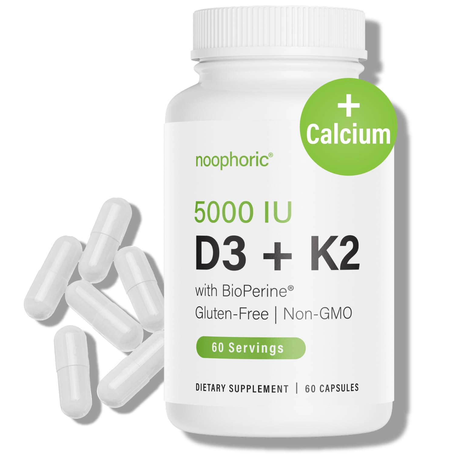 Mua D3 K2 Vitamin 5000 IU - Vitamin K2 100 mcg MK7, Calcium, BioPerine ...